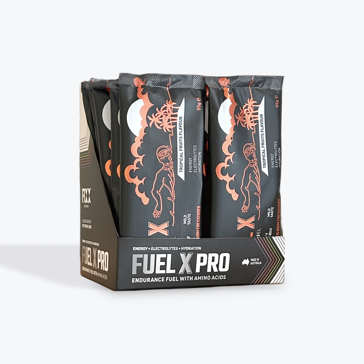 FUEL X 55G SACHET BOX of 12 TROPICAL - Fixx Nutrition