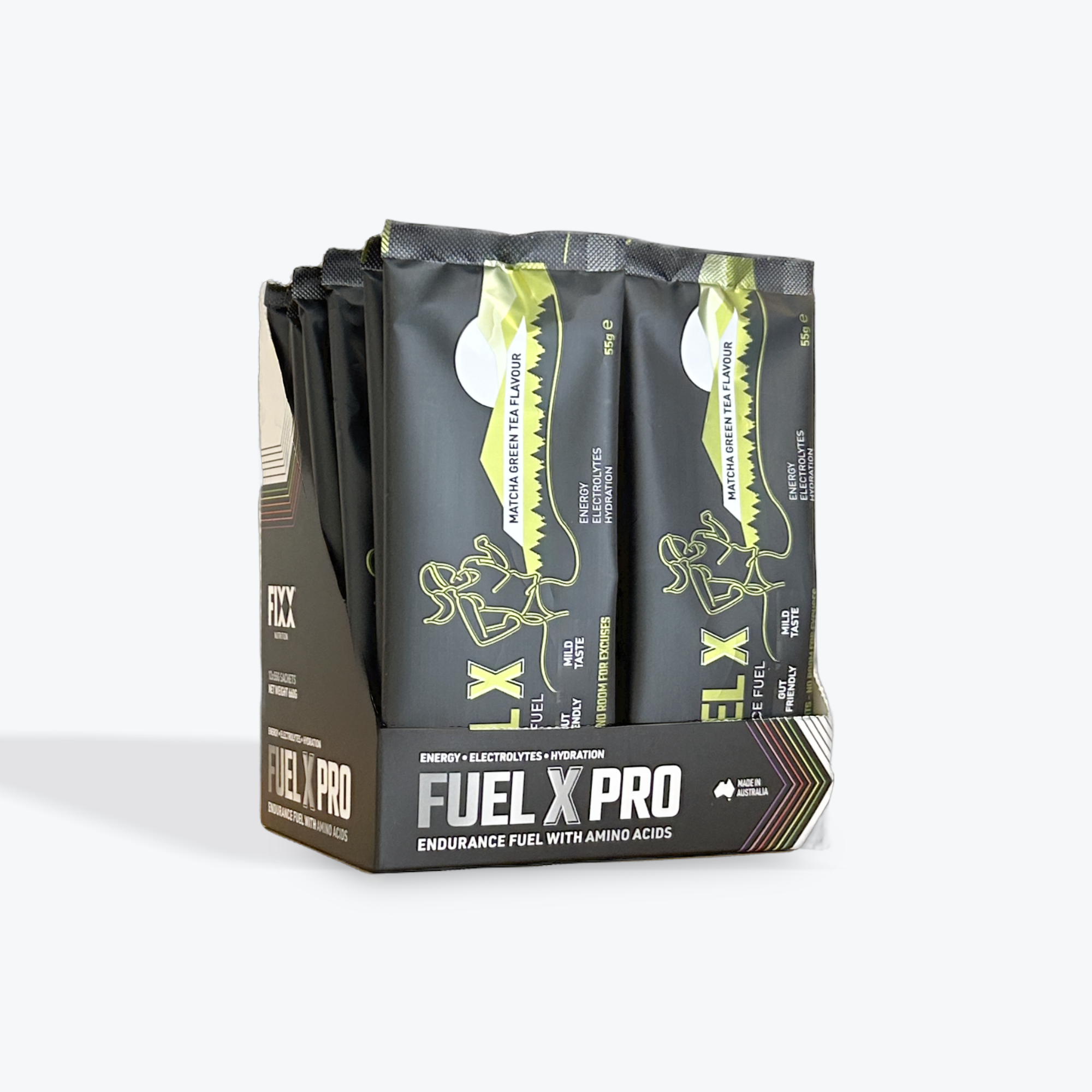 FUEL X 55G SACHET BOX of 12 MATCHA - Fixx Nutrition