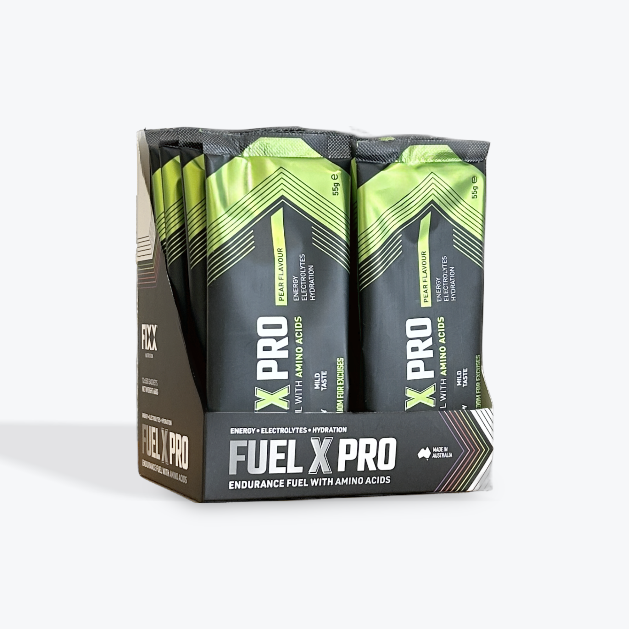 FUEL X PRO 55G SACHET BOX of 12 PEAR - Fixx Nutrition
