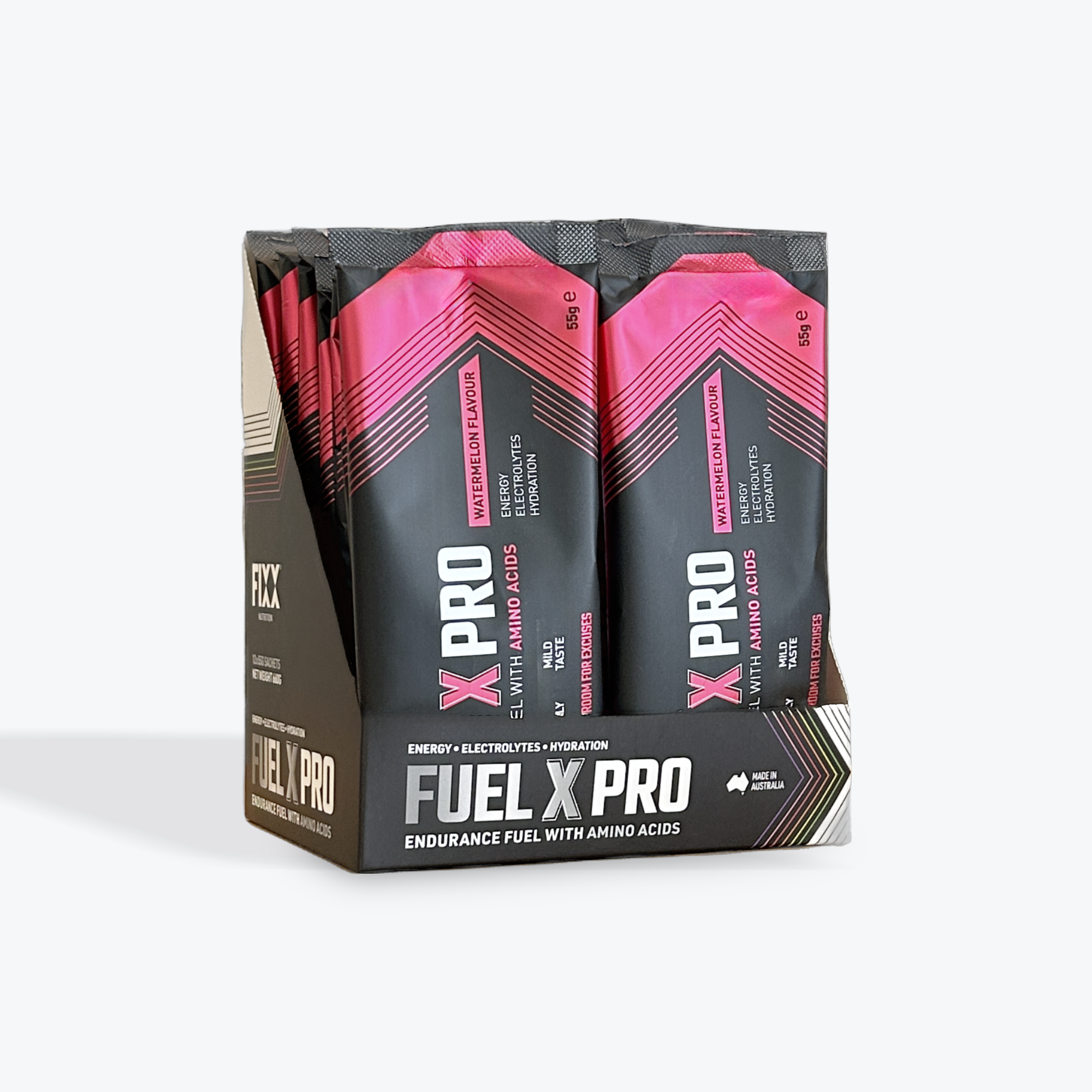 FUEL X PRO 55G SACHET BOX of 12 WATERMELON - Fixx Nutrition